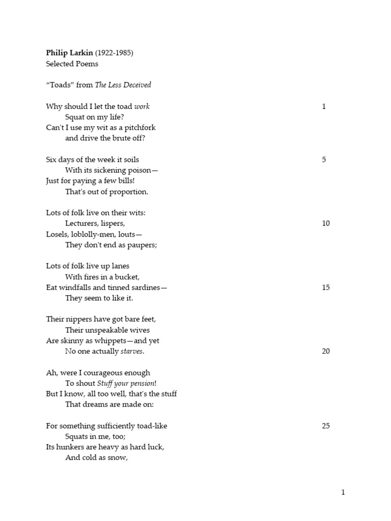 Larkin Selected Poems | PDF