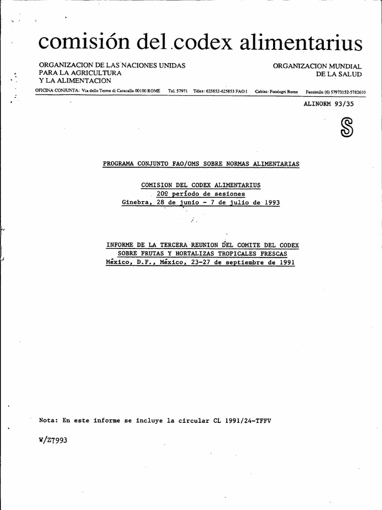 Comisión Alimentarius: Del Codex | PDF | Organización de Comida y ...