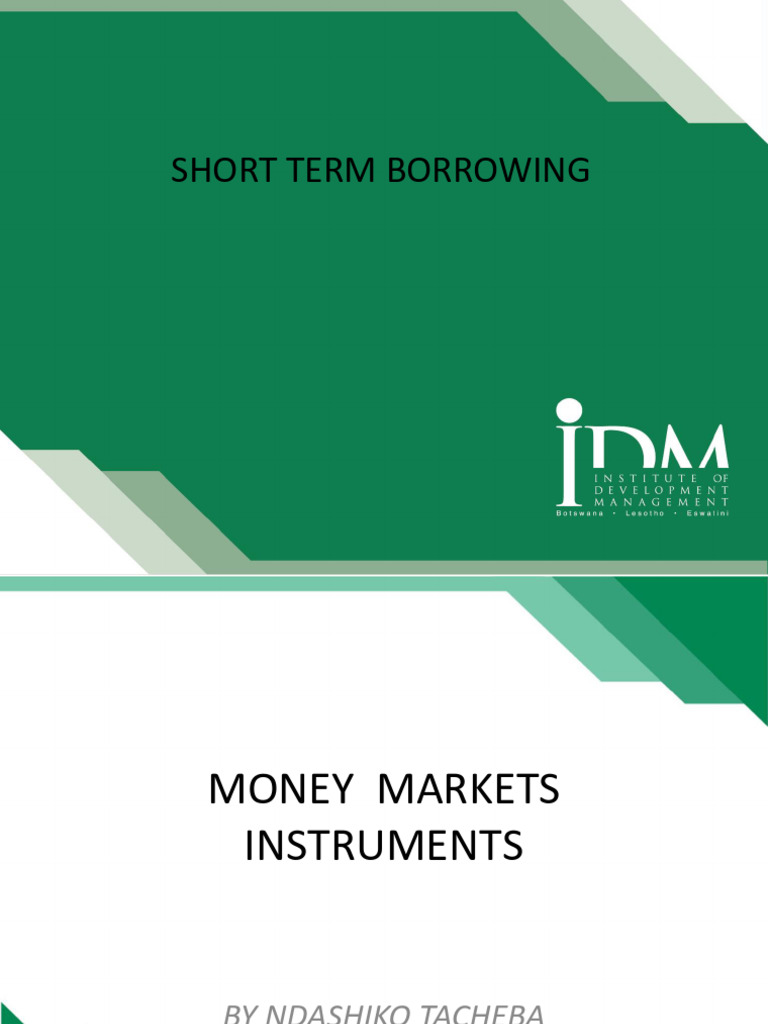 BCD Short Term Borrowings | PDF | Money Market Fund | Repurchase Agreement