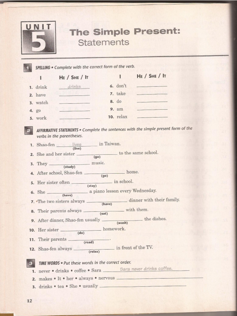 Present Simple Practice | PDF