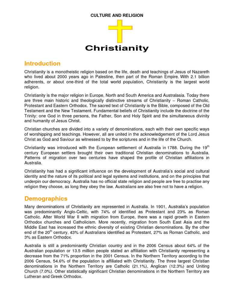 NT Christianity Fact Sheet | PDF | Easter | Christian Denomination