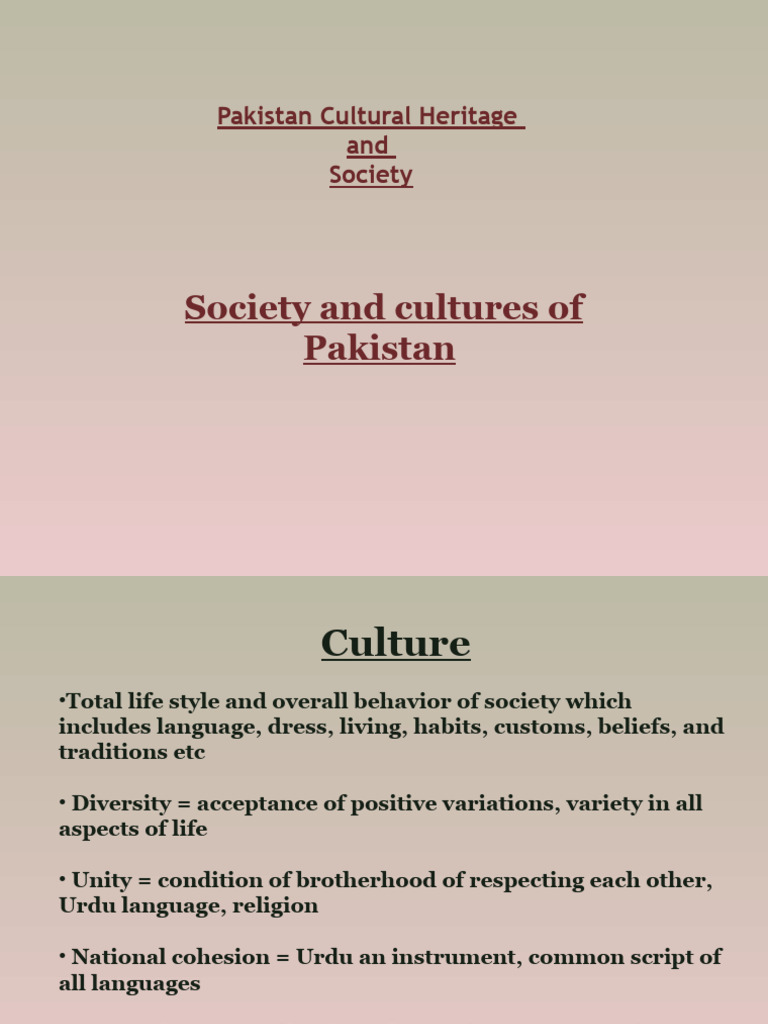 Pakistan Cultural Heritage and Society | PDF | Urdu | Pakistan
