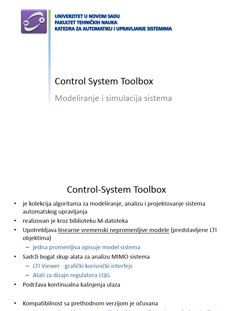 B3 Control System Toolbox | PDF