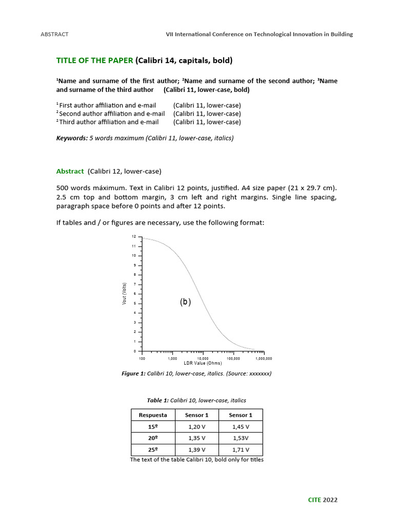 Abstract Template CITE 2022 | PDF | Graphic Design | Printing