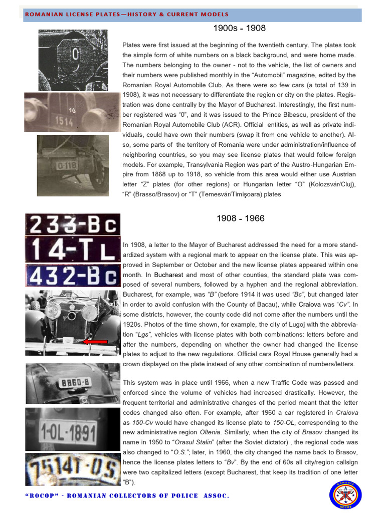 ROMANIAN License Plates Up Date 02-04-2019 | PDF | Vehicle Registration ...