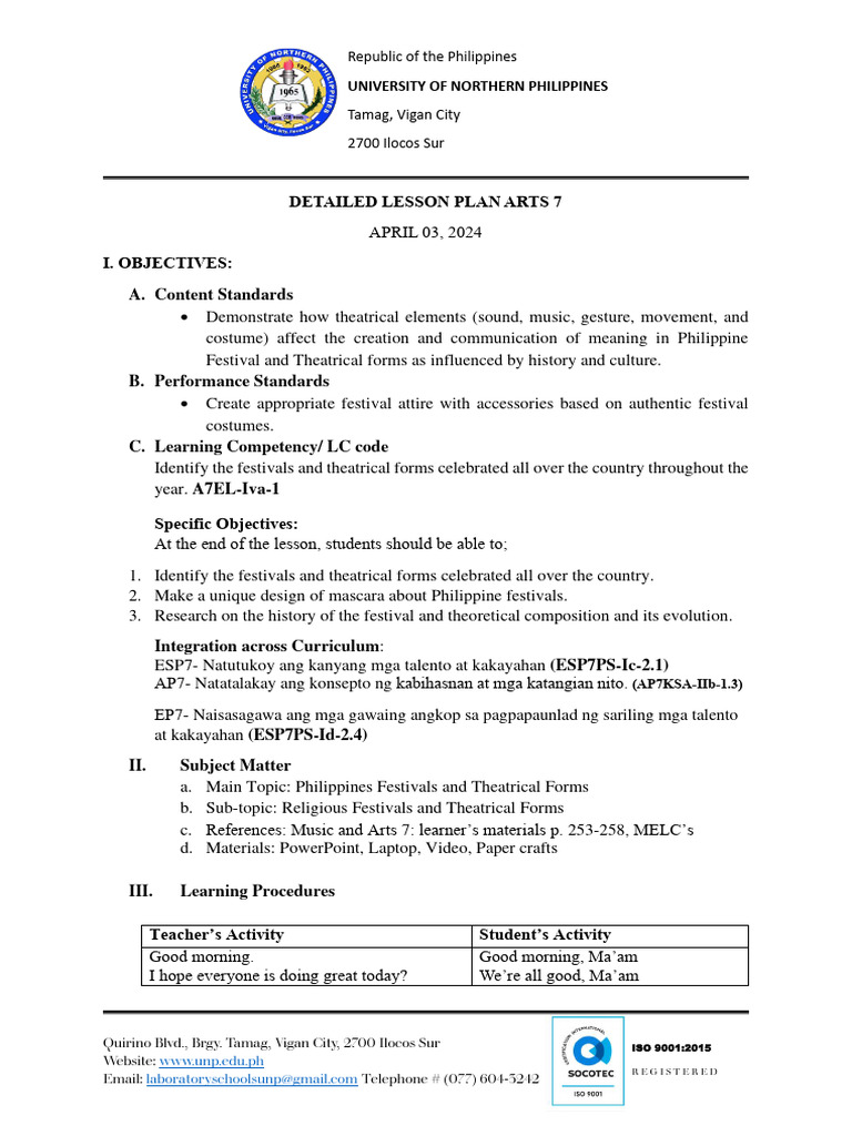 Arts 7: Philippine Festivals | PDF