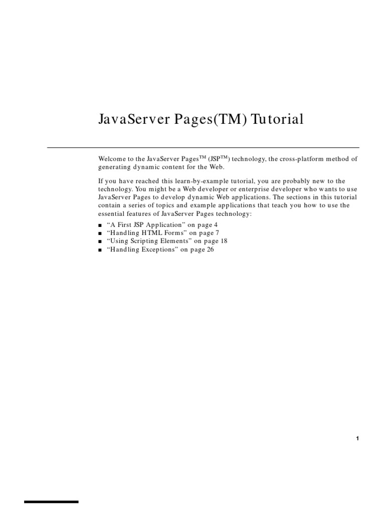 JSP Tutorial | PDF