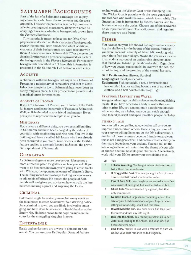 Ghosts of Saltmarsh Backgrounds | PDF | Sailor