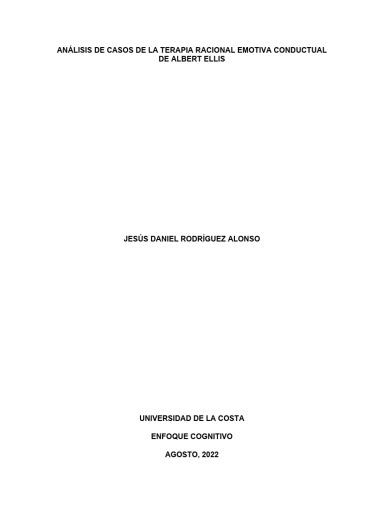 Análisis de Casos de La Trec de Albert Ellis | PDF | Terapia racional ...