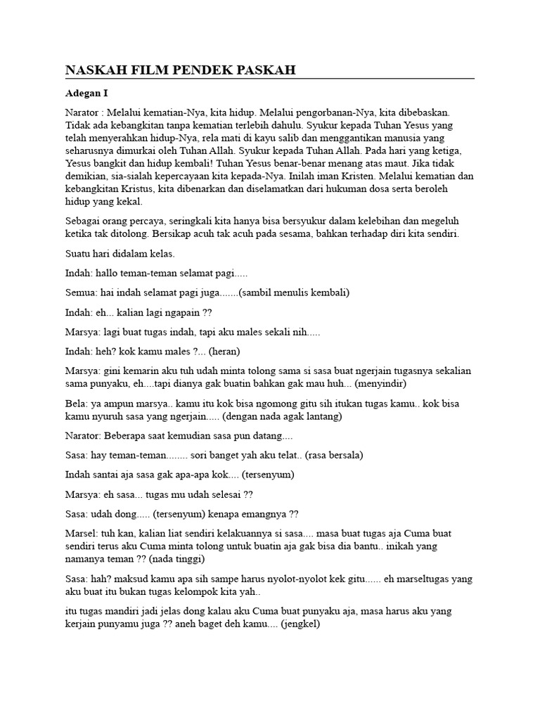 Naskah Film Pendek Paskah | PDF