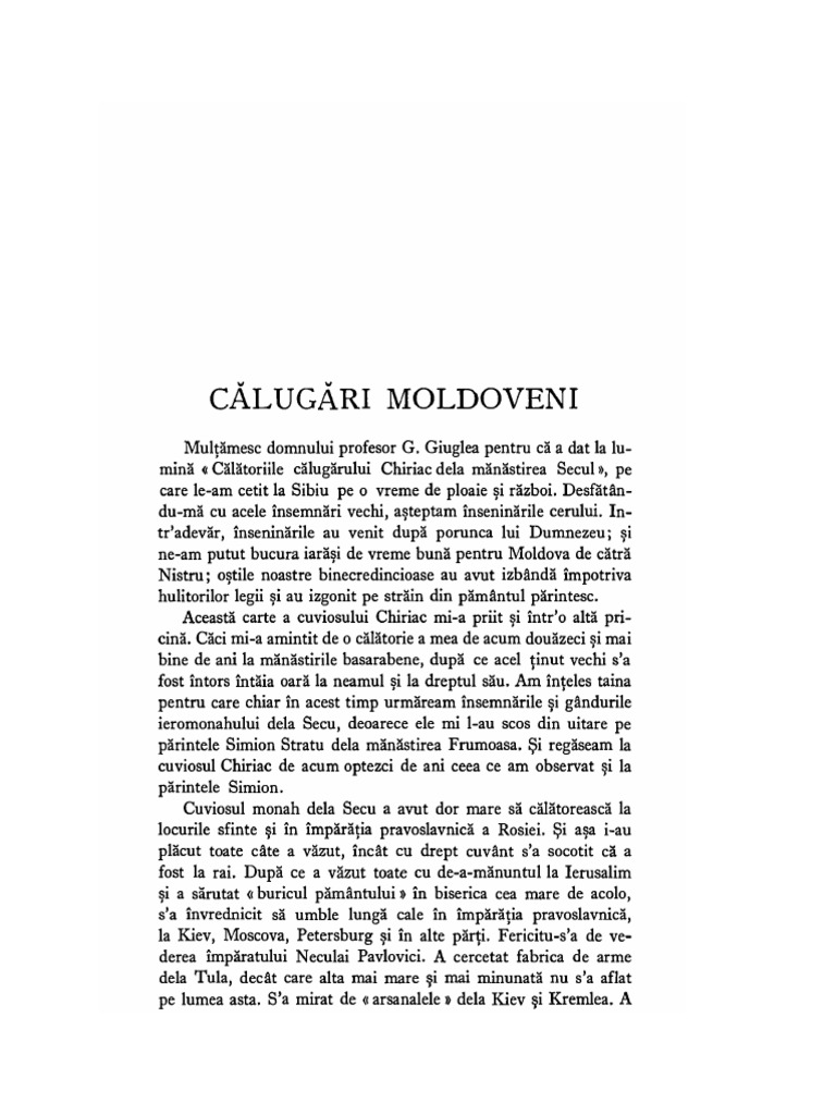 Mihail Sadoveanu - Calugari Moldoveni | PDF