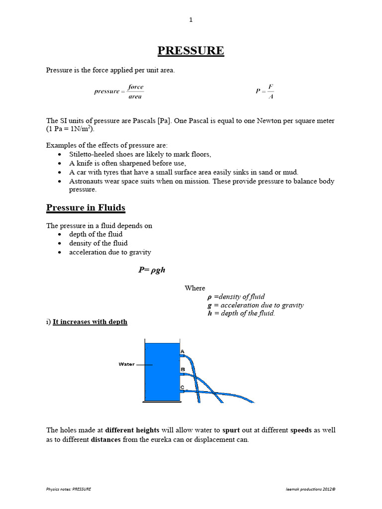 GP6 Pressure | PDF | Pressure | Atmospheric Pressure
