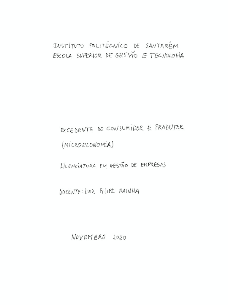 Excedente Consumidor e Produtor Conceitos | PDF | Excedente econômico ...