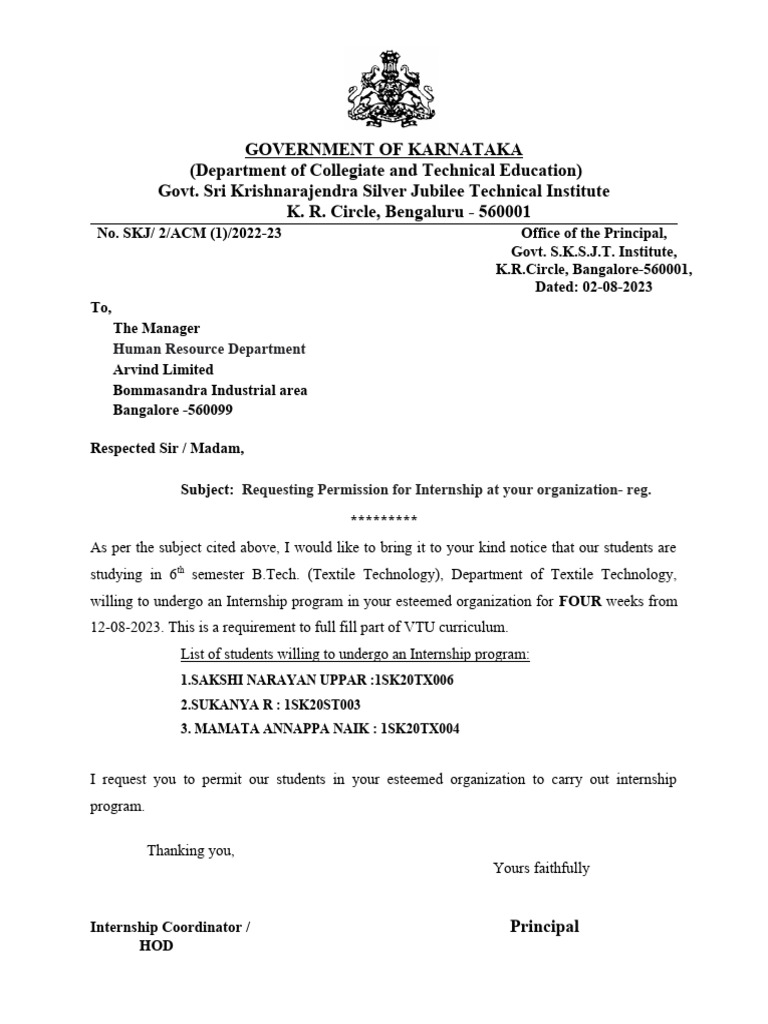 Internship Letter | PDF | Science & Mathematics | Technology & Engineering