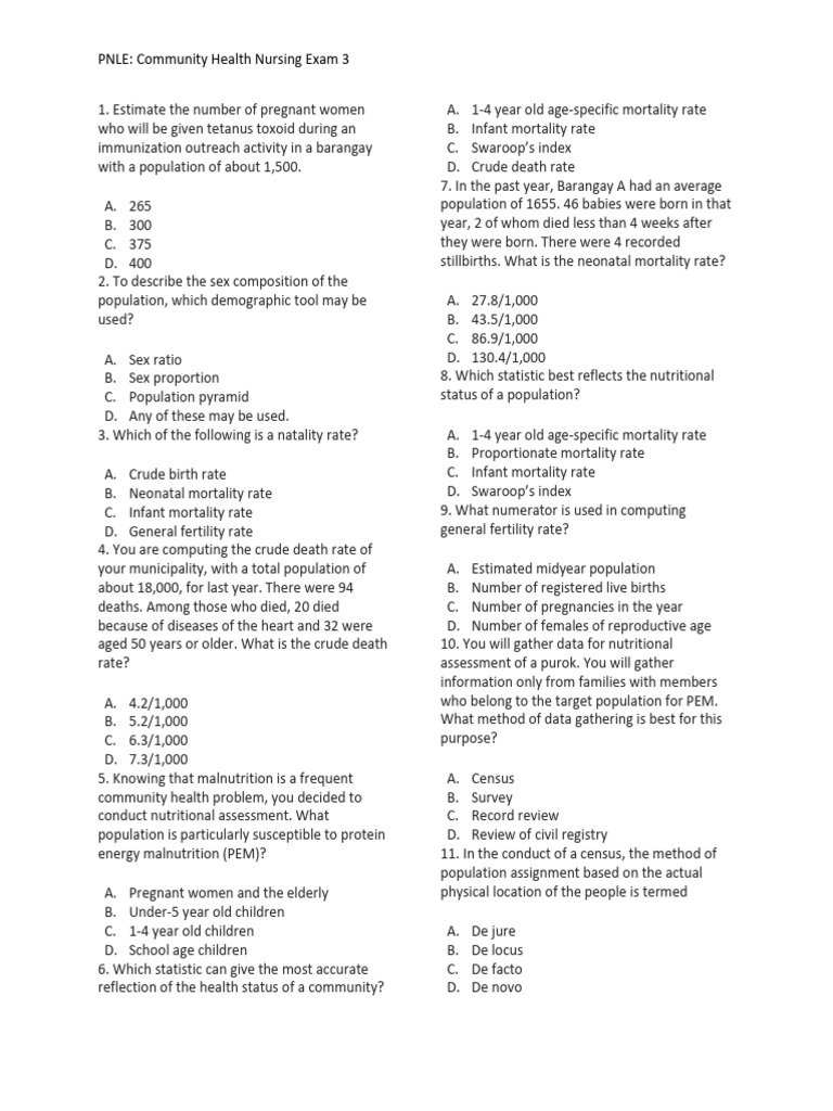 CHN Pnle Board Exam Practice-Part 3 | PDF | Lactation | Nipple
