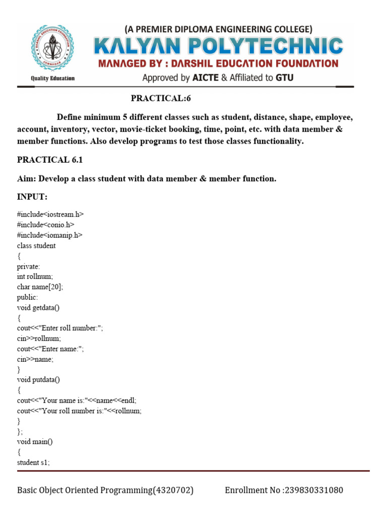 Practical 6 | Download Free PDF | Method (Computer Programming) | Computer Programming