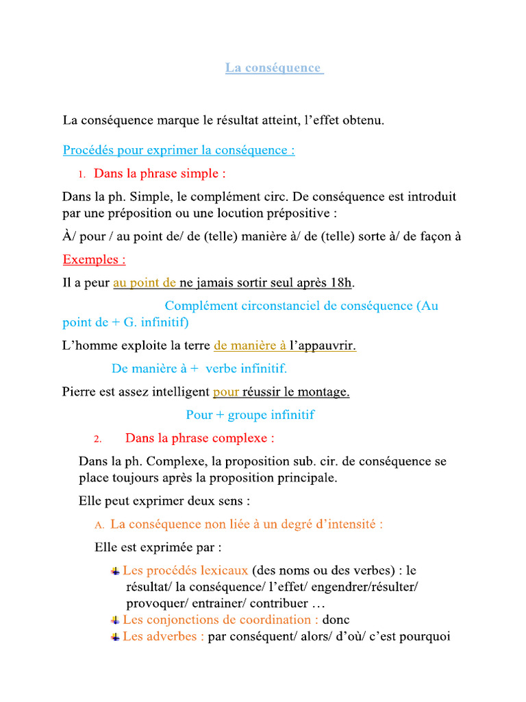 La Conséquence | PDF