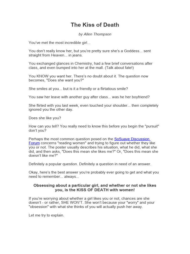 The Kiss of Death | PDF | Thought | Attitude (Psychology)