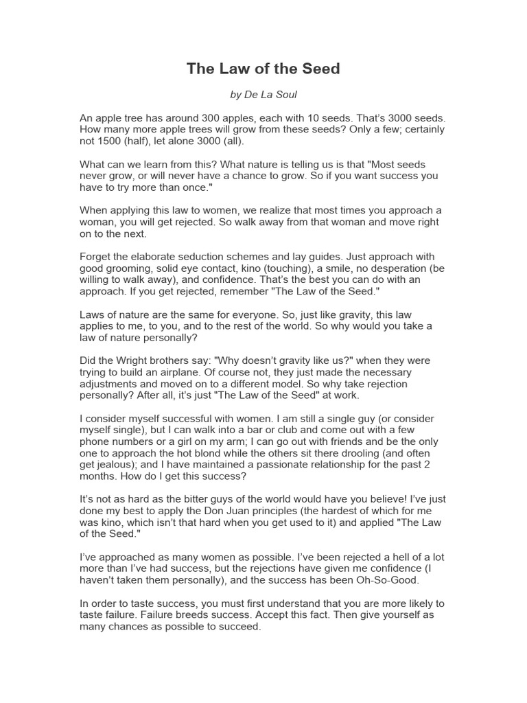 The Law of the Seed | PDF