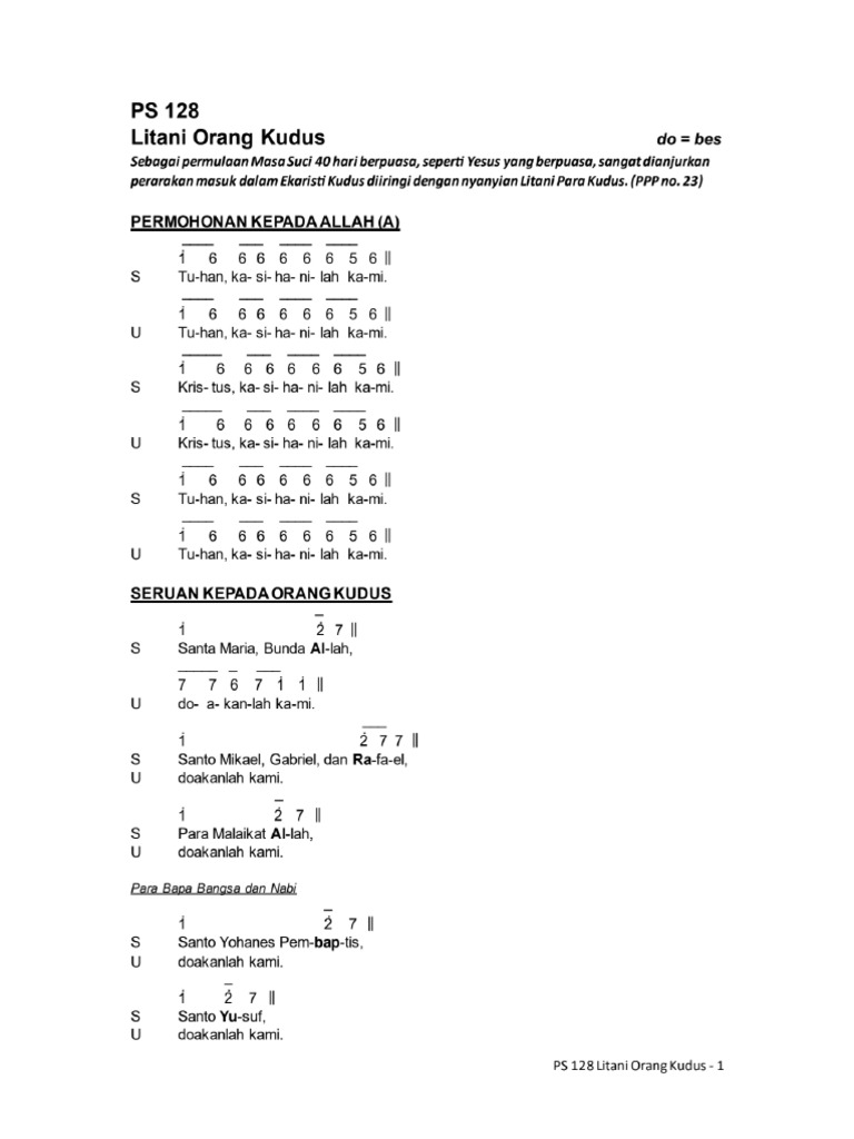 PS 128 Litani Orang Kudus | PDF