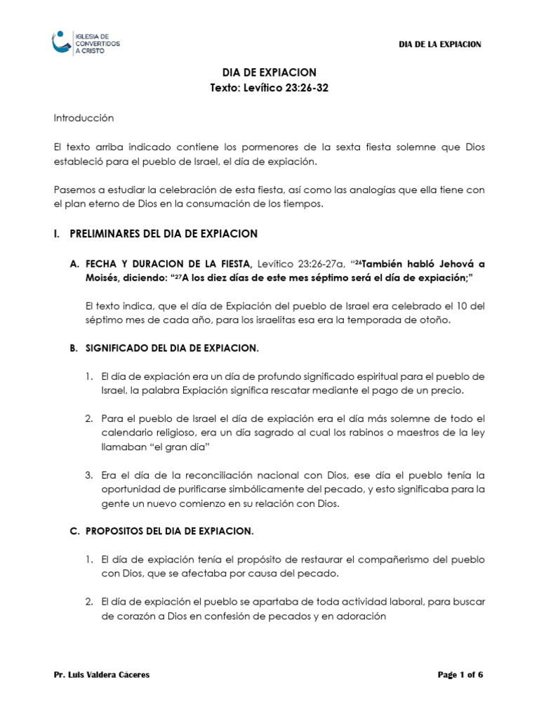 Día de Expiación y Jesús: Conexiones Bíblicas | PDF | Jesús | Yom Kippur
