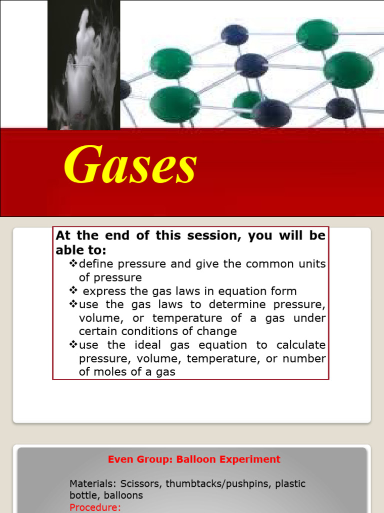 Understanding Gas Laws and Properties | PDF | Gases | Pressure