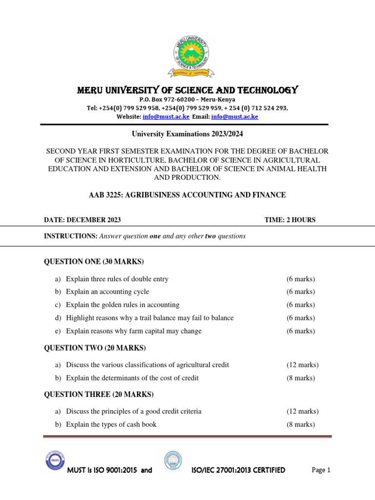 AAB-3225-AGRIBUSINESS-ACCOUNTING-AND-FINANCE | PDF | Credit | Finance & Money Management