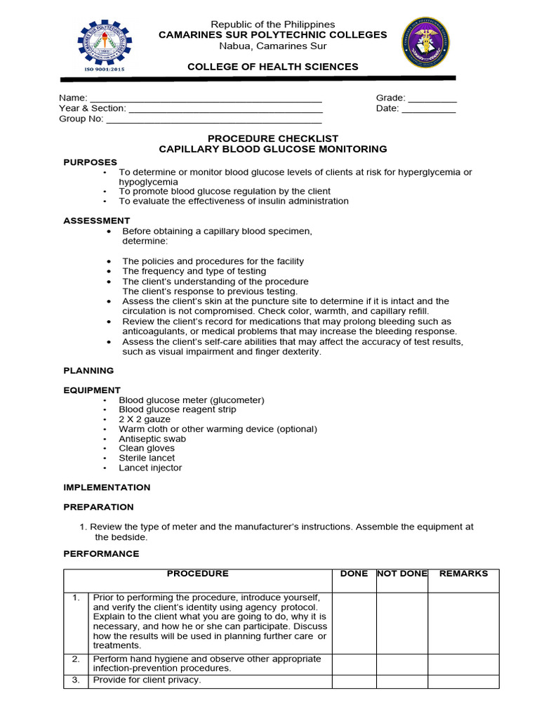 CBG Checklist | Download Free PDF | Clinical Medicine | Medicine