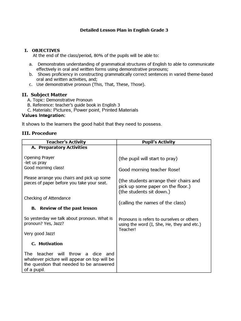 DAY 2 DLP IN ENGLISH 3 Demonstrative-Pronoun | PDF | Grammatical Number | Plural
