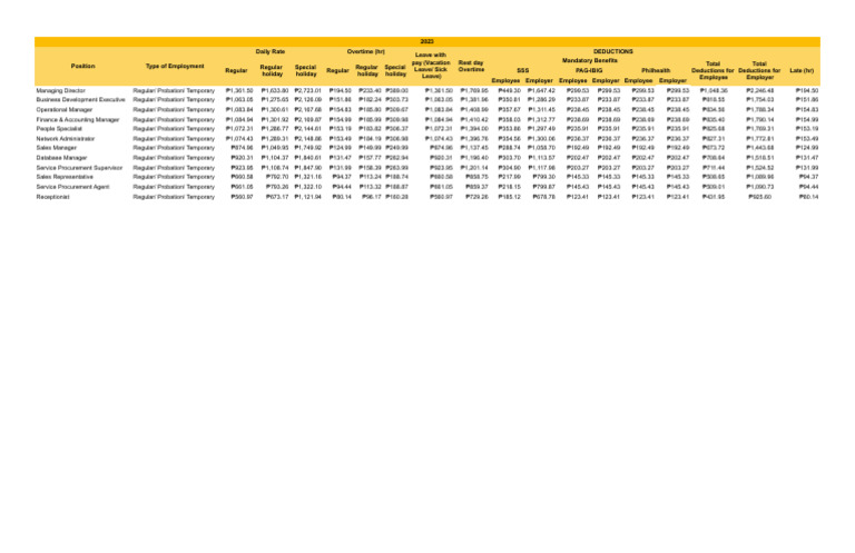 Compensation Schedule - CS | PDF | Employment | Overtime