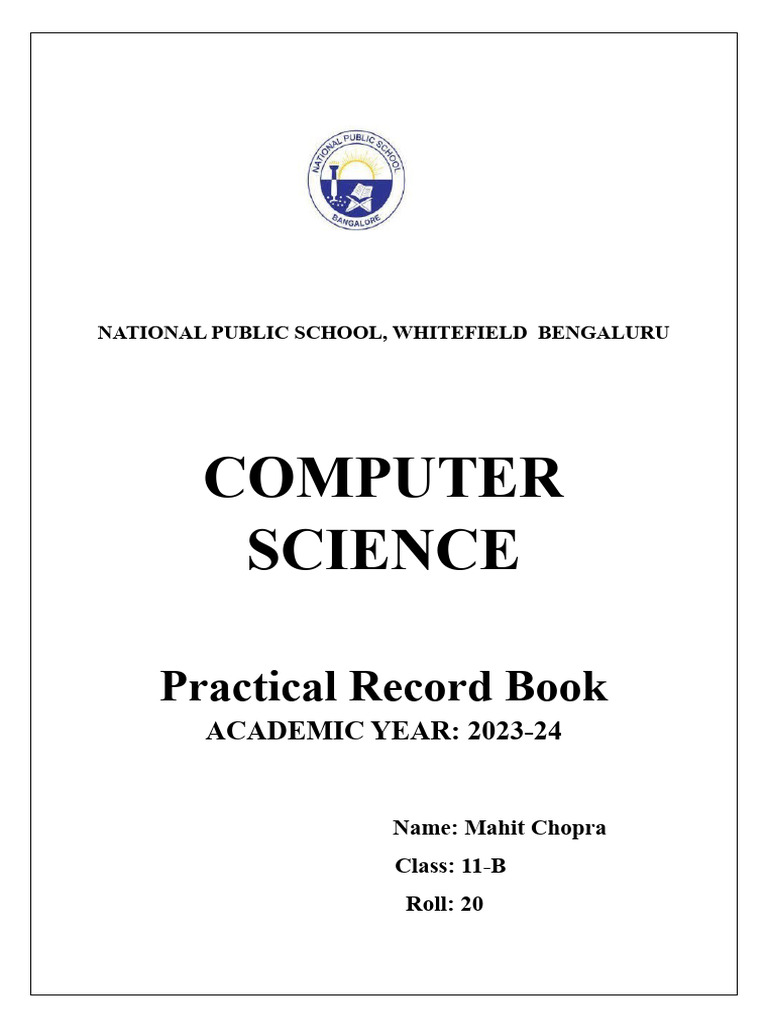 Mahit-Computer Record Final | Download Free PDF | Numbers | Mathematics