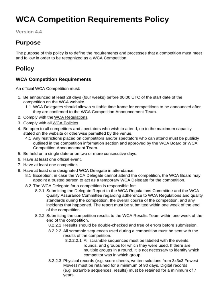 Competition Requirements | PDF