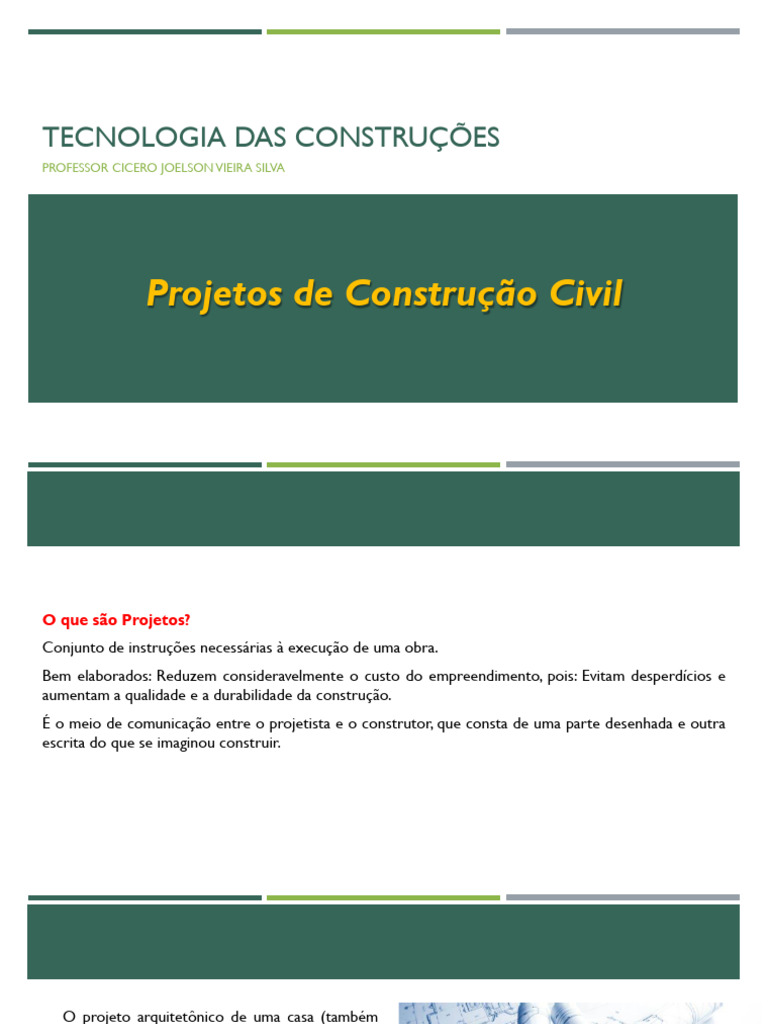 Aula 4 - Projetos de Construção Civil | PDF | Engenharia Civil