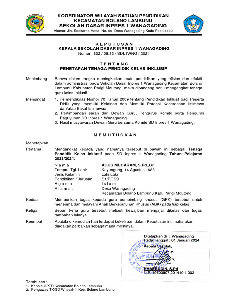 SK Guru Inklusi 2024 | PDF