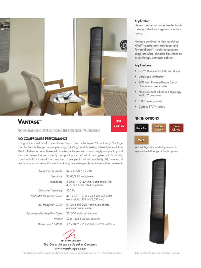 Brochure Vantage | PDF | Loudspeaker | Acoustics