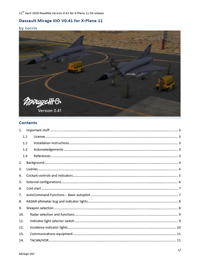 Dassault Mirage IIIO V0.41 | PDF | Landing Gear | Aviation