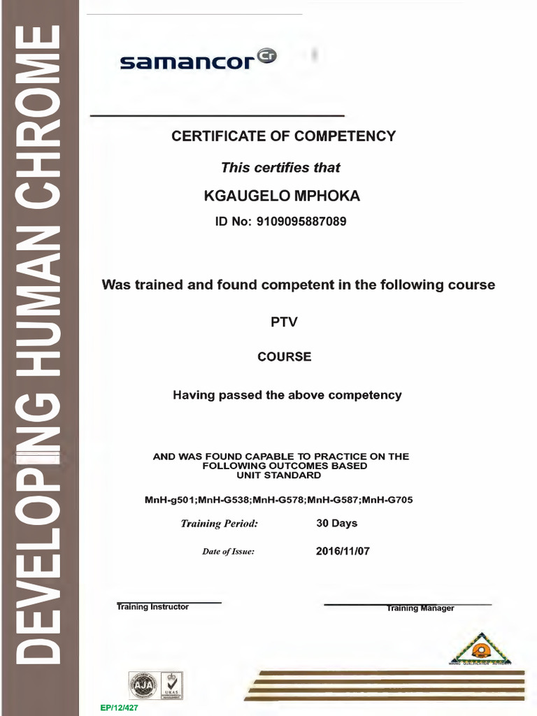 SAMANCOR CERT - cdr-1-1 | PDF