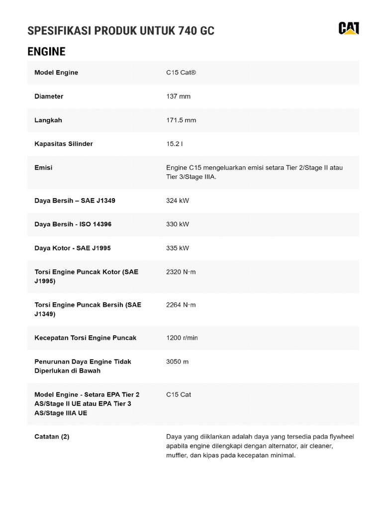 Cat 740-GC Spec | PDF