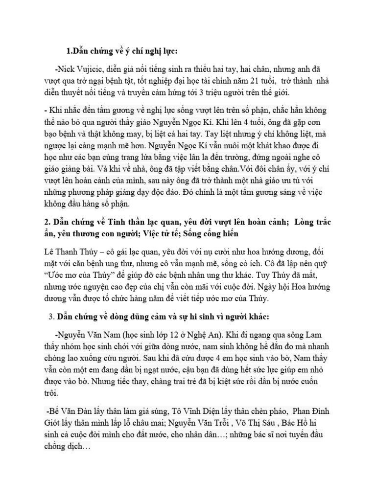 Dẫn Chứng Về NLXH | PDF