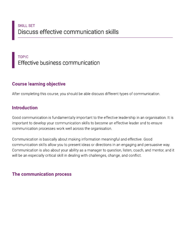 Discuss Effective Communication Skills | PDF