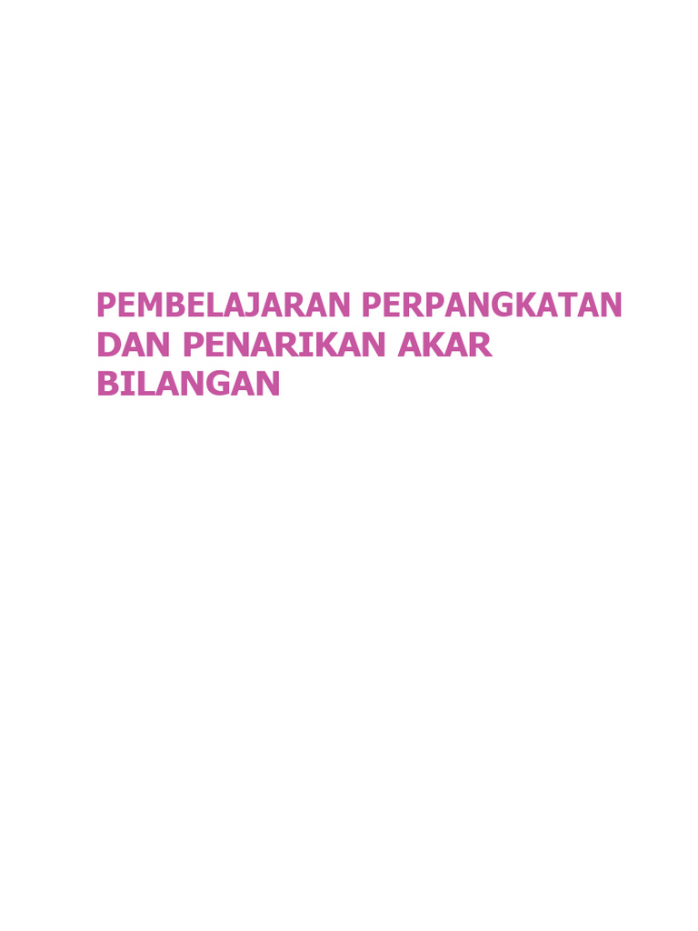 4.pembelajaran Perpangkatan Dan Penarikan Akar Bilangan | PDF | Metode ...