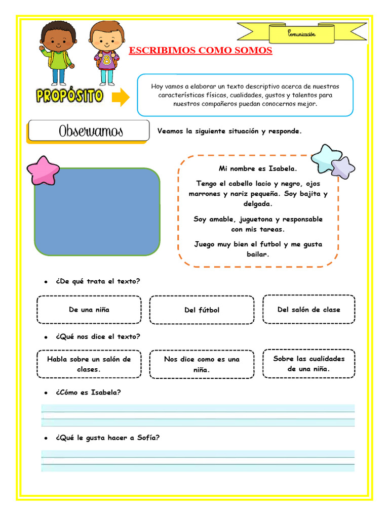 E2 S3 Ficha D3 Com Escribimos Como Somos | PDF E2 S3 Ficha D3 Com Escribimos Como Somos | PDF