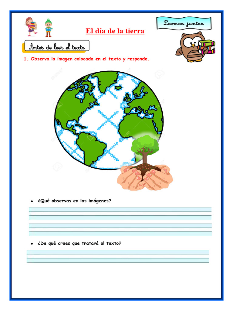 E2 S3 Ficha D4 Plan Lector Dia de La Tierra | PDF | Tierra