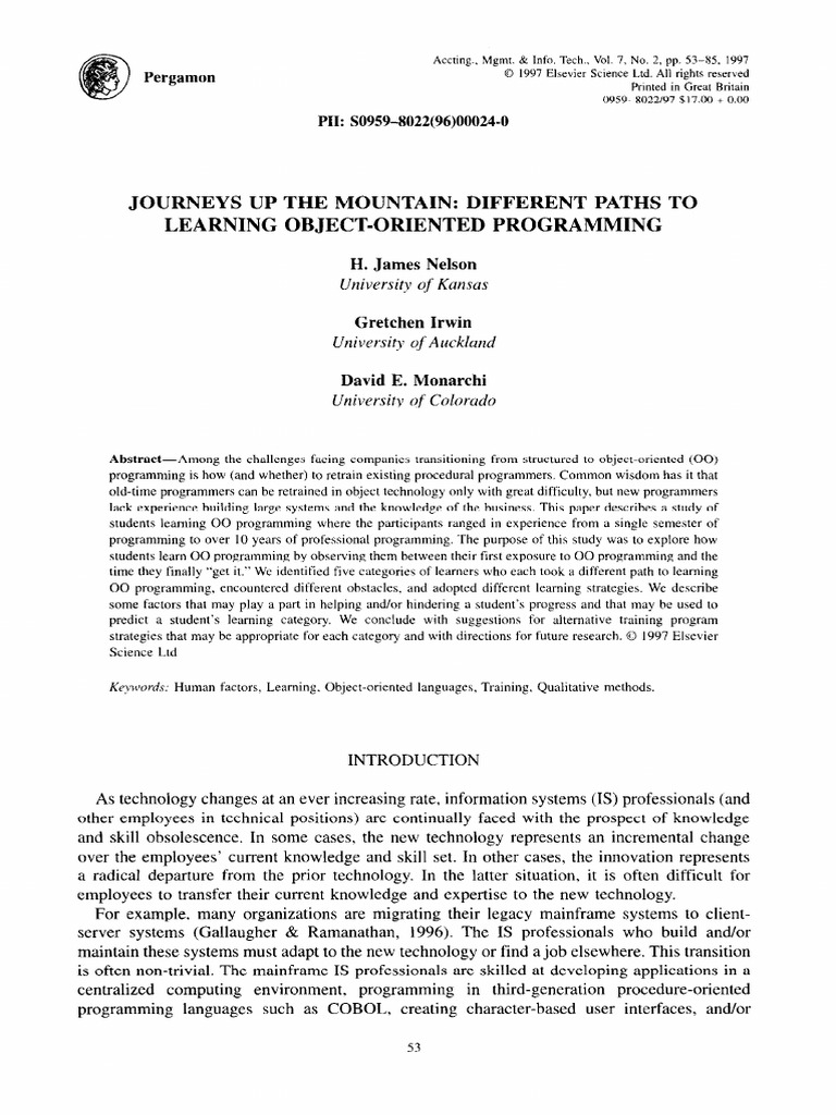 Journeys Up The Mountain Different Paths | PDF | Learning | Computer Programming