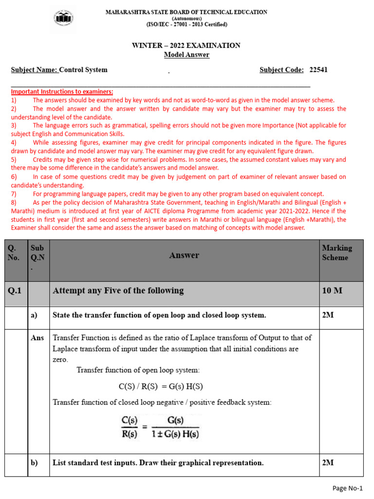 22541-2022-Winter-Model-Answer-Paper IS | PDF | Electric Motor ...