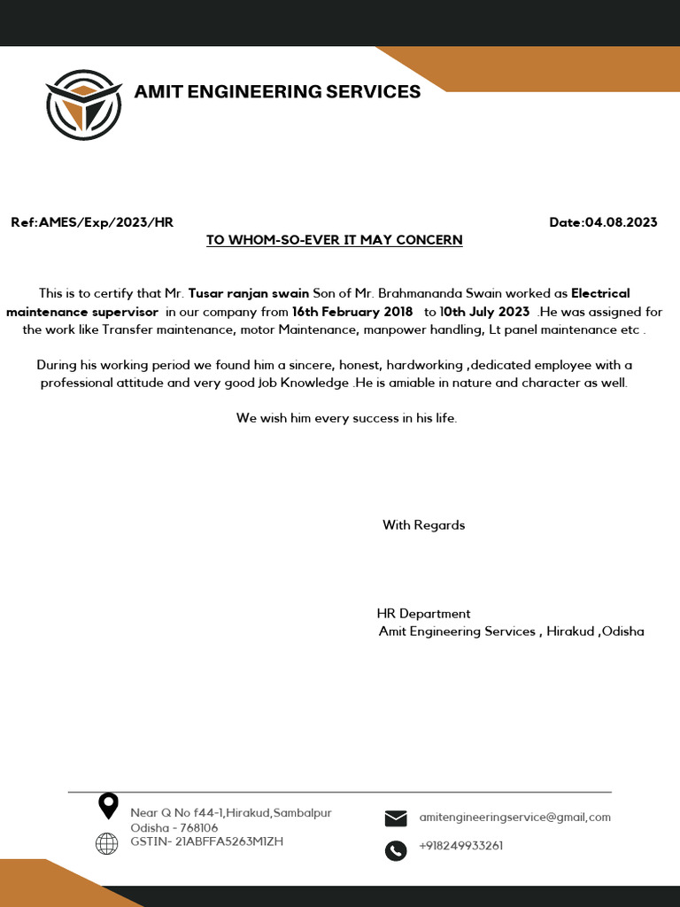 Letterhead -Amit Engineering Services.pdf | PDF