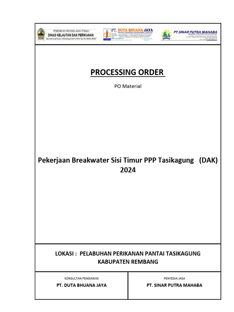 PO Material PT Sinar Putra Mahaba | PDF
