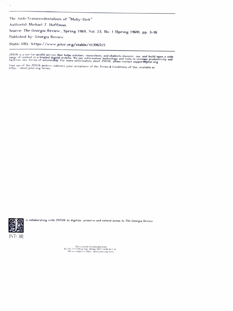 Moby Dick - Notes | PDF | Moby Dick | Ishmael (Moby Dick)