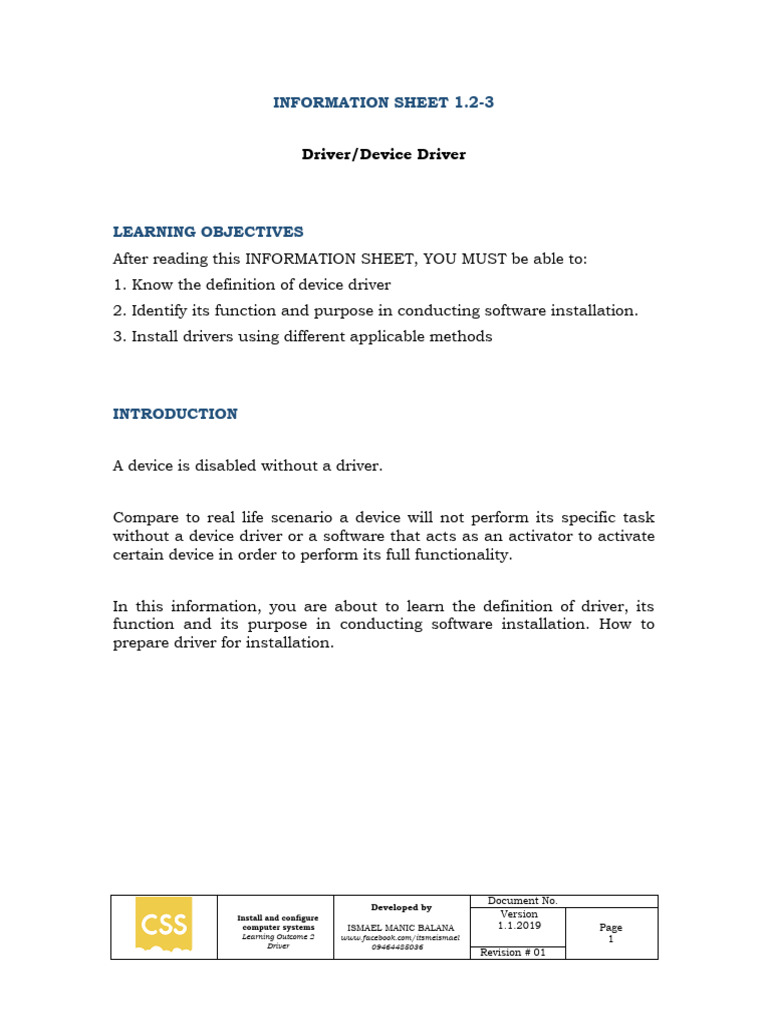 1.2 3 Drivers 2 | PDF | Device Driver | Computer Hardware