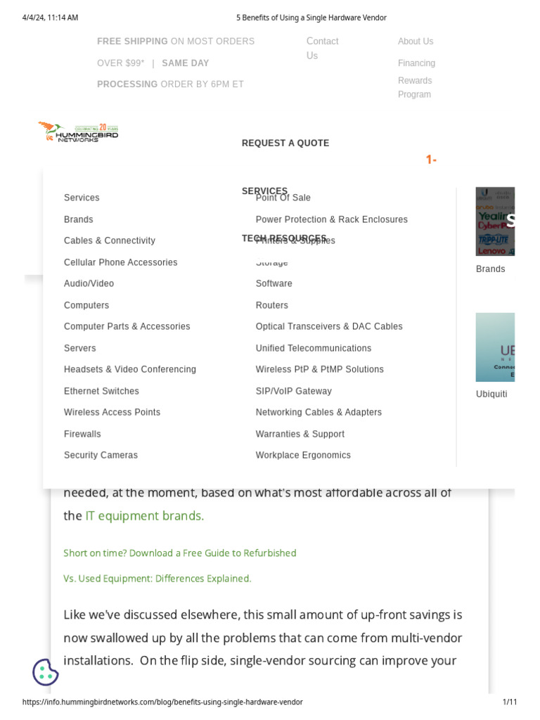 Benefits of a Single Hardware Vendor | PDF | Computer Network | Voice ...